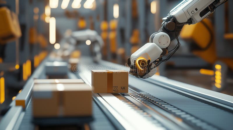 High-tech Robotic Arm Quickly Assembling Product Packages on an ...