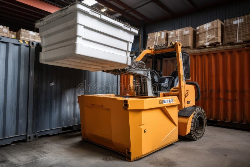 High-tech Robotic Arm Removing Waste from Storage Container Stock ...