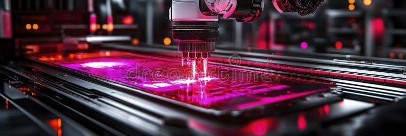 High-tech Robotic Arm Working on Circuit Board Inside Stock ...