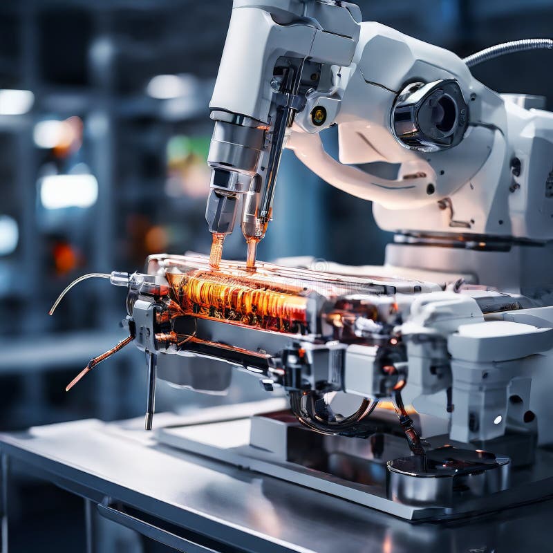 High-tech Robotic Arm Working on an Industrial Assembly Line Stock ...