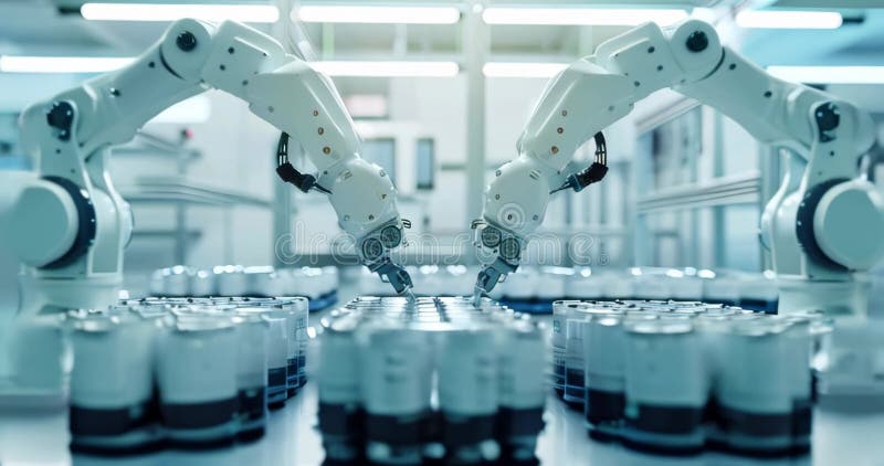 High-tech Robotic Arms Assembling Battery Components Efficiently and ... High-tech Robotic Arms Assembling Battery Components Efficiently and ...