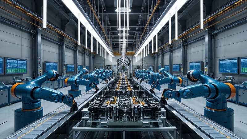 Advanced Robotics Automate Assembly Line in Modern Manufacturing ... Advanced Robotics Automate Assembly Line in Modern Manufacturing ...