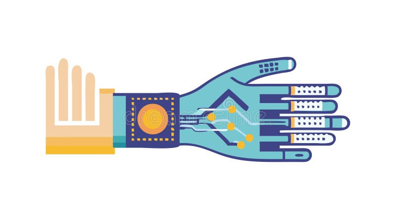High-Tech Robotic Hand with Detailed Circuits, Vector Design Generative ...