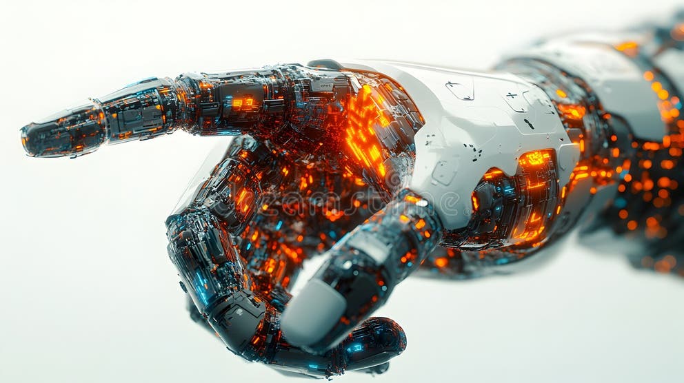 Robotic Hand Close-up stock photo. Image of generated - 369464326