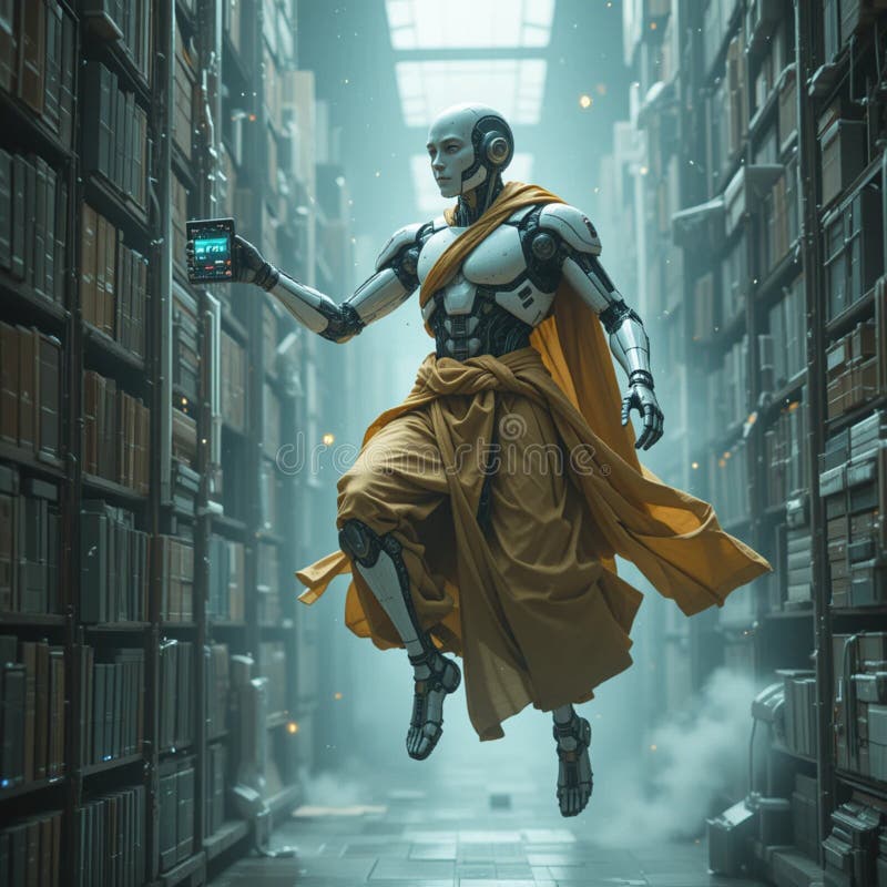 A High-tech Robotic Monk Floating in Mid-air while Accessing an Ancient ...