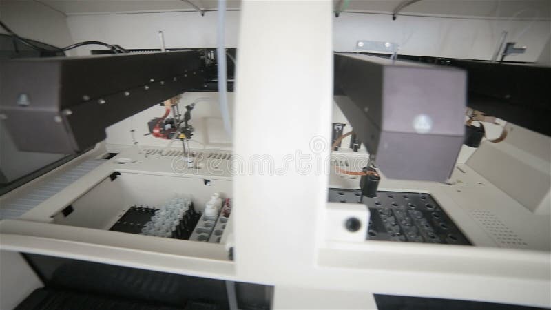 High-tech Robotic Pharmaceutical, Medical Machine Automatically Working ...