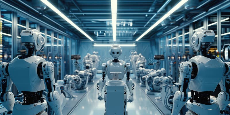A High-tech Robotics Lab, Engineers Working on Advanced AI Machines ...