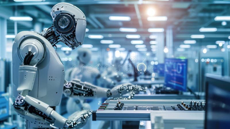 A High-tech Robotics Lab, Engineers Working on Advanced AI Machines ...