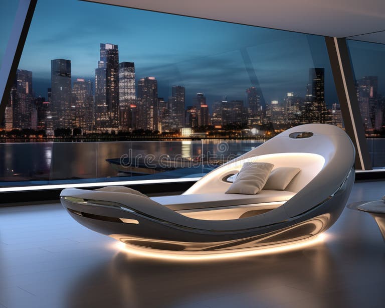 A High-tech Room of the Future World. Stock Illustration - Illustration ...