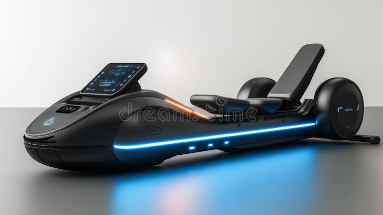 Futuristic Smart Rowing Machine Stock Illustration - Illustration of ...