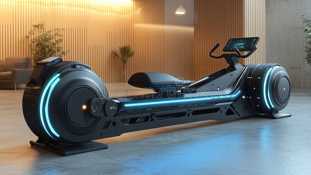 Futuristic Smart Rowing Machine Stock Illustration - Illustration of ...