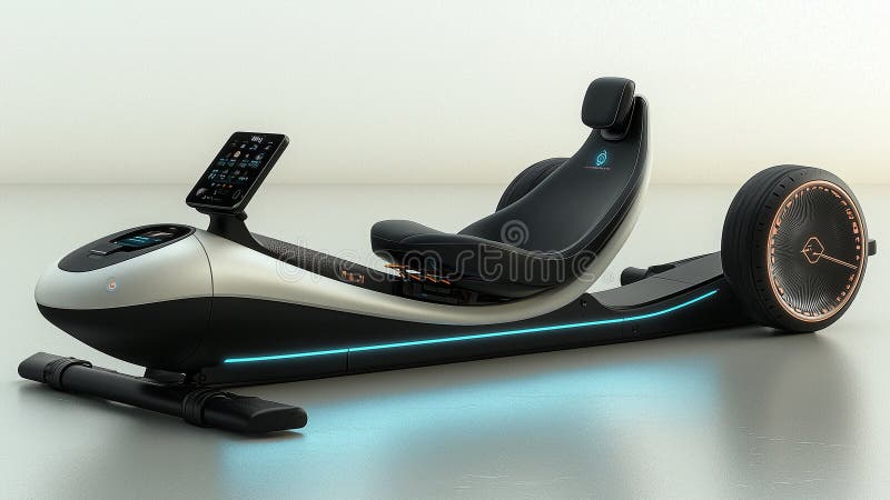 Futuristic Smart Rowing Machine Stock Illustration - Illustration of ...