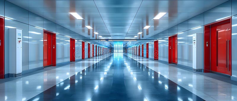 High-Tech Safety Hallway - Secure & Sleek Design. Concept High-Tech ...
