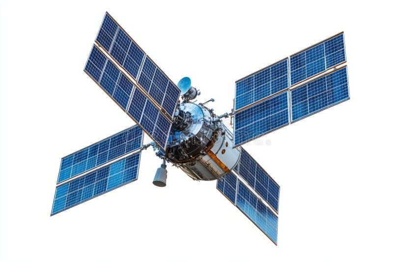 High-tech Satellite with Solar Panels. it is Designed for Space ...