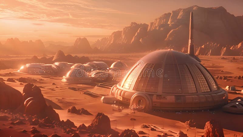 High-tech Sci-fi Space Station Surrounded by Holographic Displays and ...