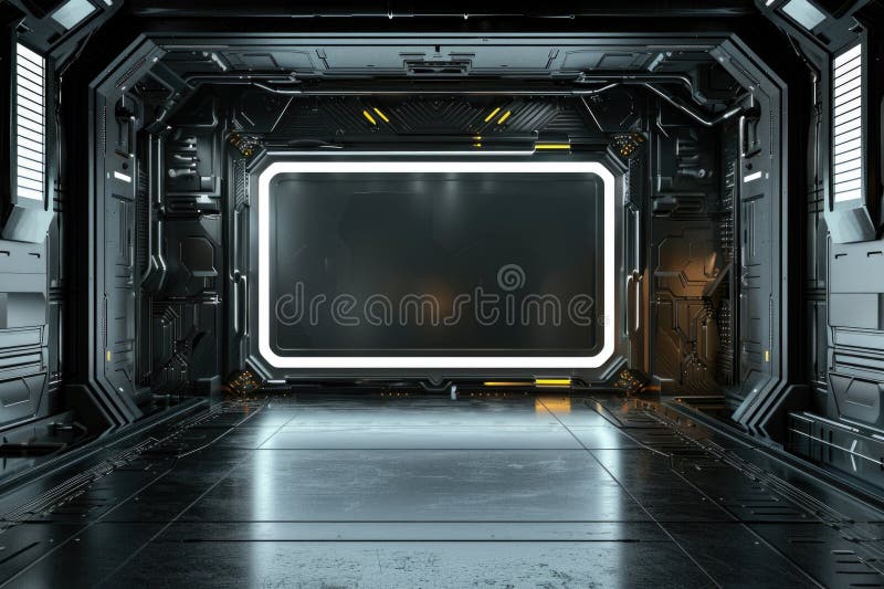 High Tech Science Fiction Room Stock Photo - Image of high, space ...
