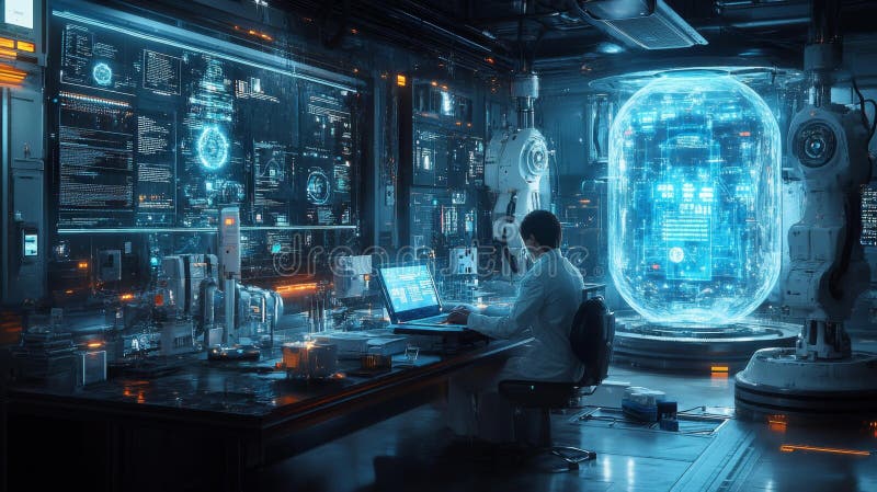 Futuristic Science Lab with Advanced Technology Generative AI Stock ...