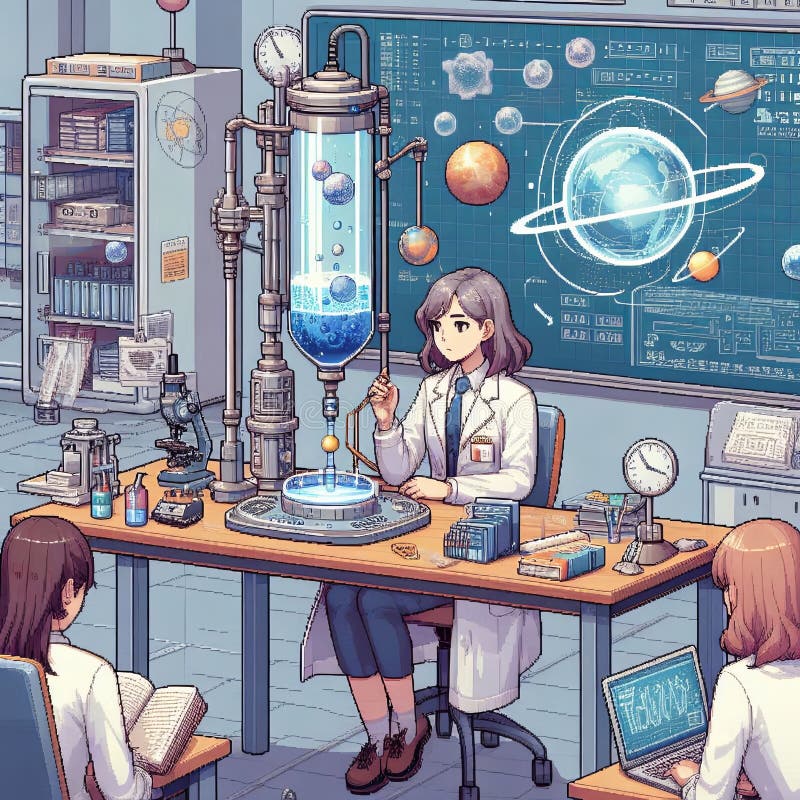 High-Tech Science Lab stock illustration. Illustration of school ...