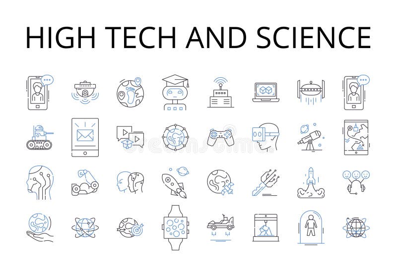 High Tech and Science Line Icons Collection. Advanced Technology ...
