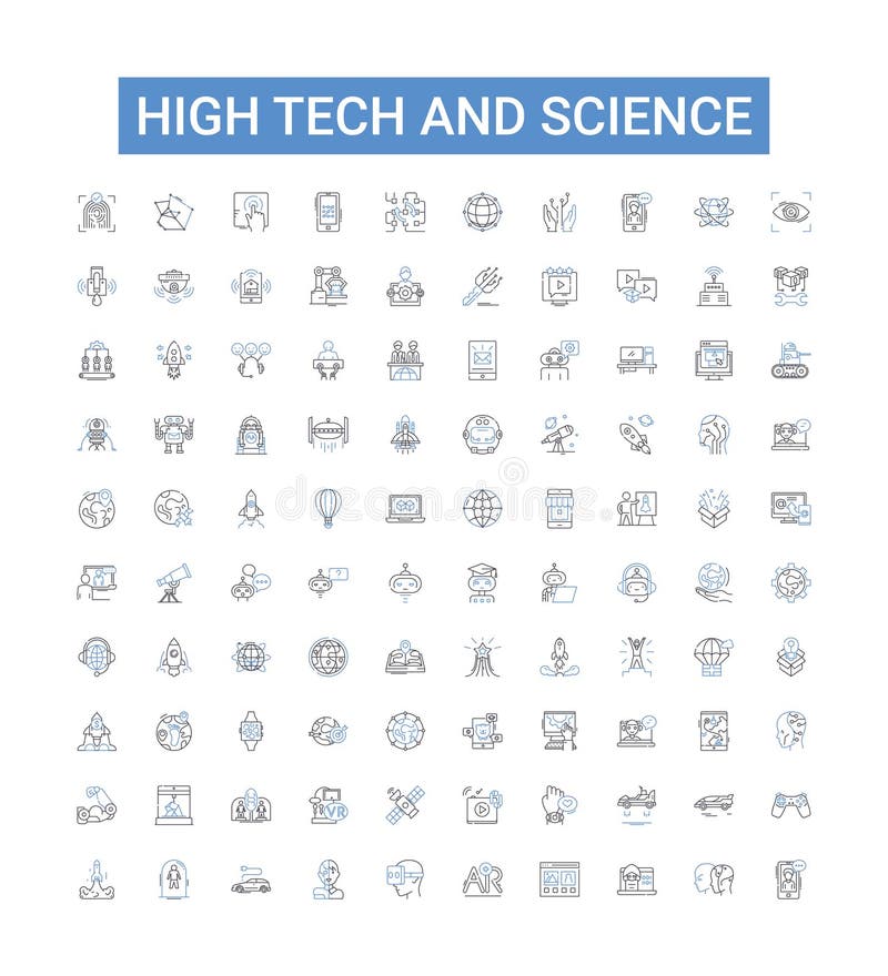Science Line Icons Collection. Math, Chemistry, Physics, Astronomy ...