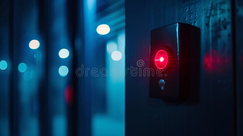High-tech Security Access Panel with Red Sensor Light Stock Photo ...