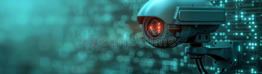 High-Tech Security Camera with LED Lights Stock Illustration - Illustration of lights ...