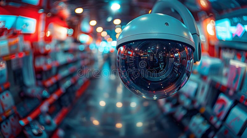 High-tech Security Camera in a Modern Store, Generative AI Stock ...