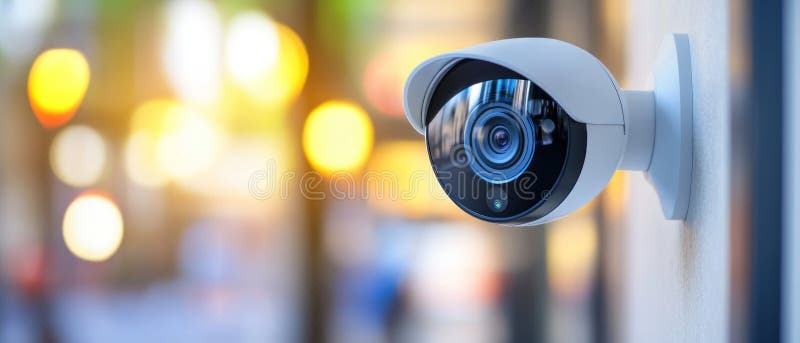 High Tech Security Camera Mounted on Wall, Ensuring Safety and ...