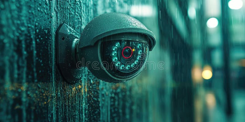 High-Tech Security Cameras in Dark Environment Stock Image - Image of vandal, vision: 385851425