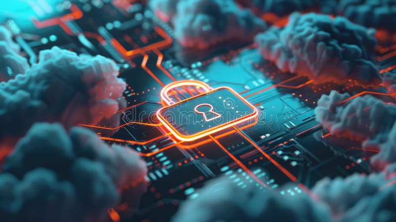 High-tech Security Concept with Digital Encryption Symbol Stock Photo ...