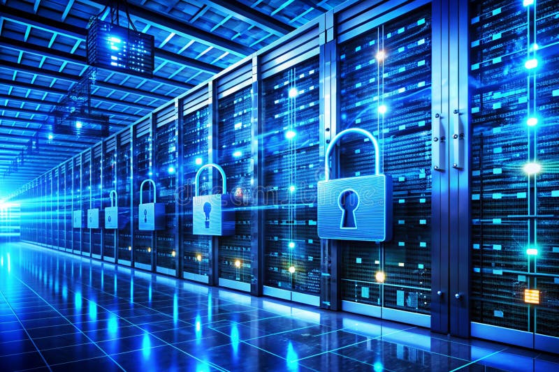 Super Cybersecurity - Defending the Digital World Stock Illustration ...