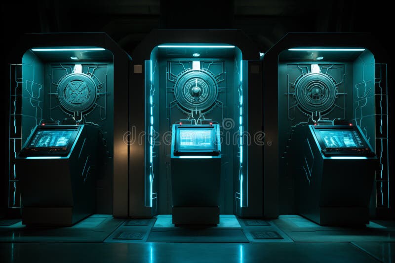 High-tech Security Panel with Biometric Scanners, Controlling Access To ...