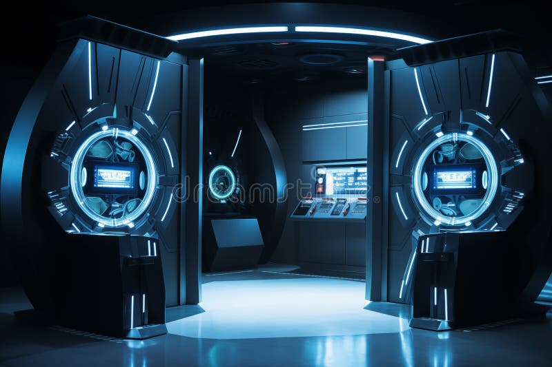 High-tech Security Panel with Biometric Scanners, Controlling Access To ...