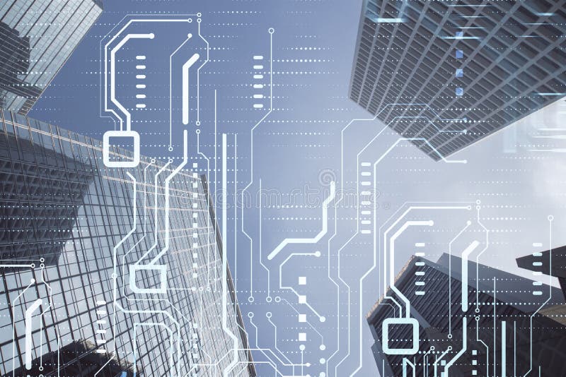 High-tech Sensor Circuit Board Panel. Technology and Digital ...