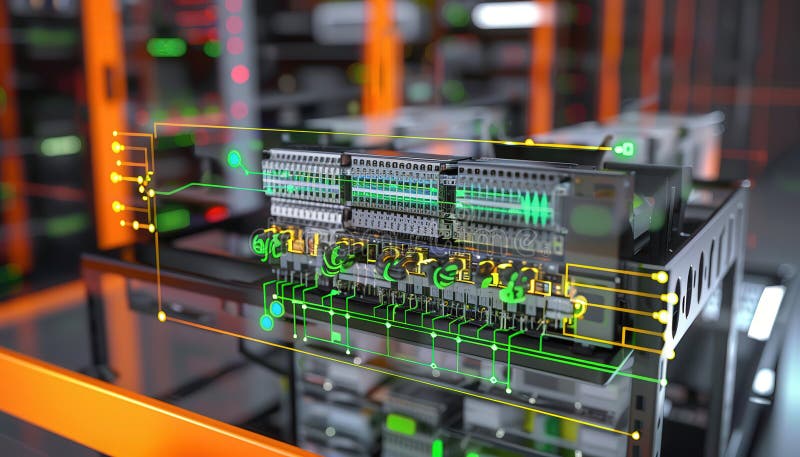 High-tech Server with Glowing Connections, Showcasing Advanced ...