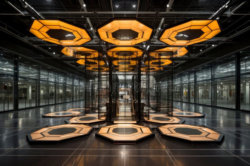 High-tech Server Room with Advanced Computing Equipment and Powerful ...