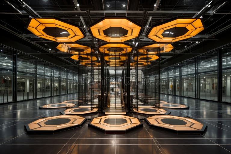 High-tech Server Room with Advanced Computing Equipment and Powerful ...