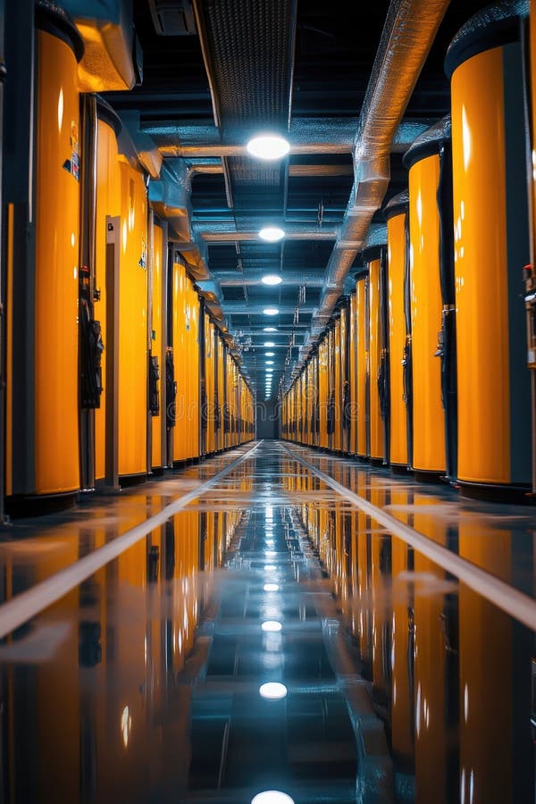 High-tech Server Room stock image. Image of lines, racks - 362092427