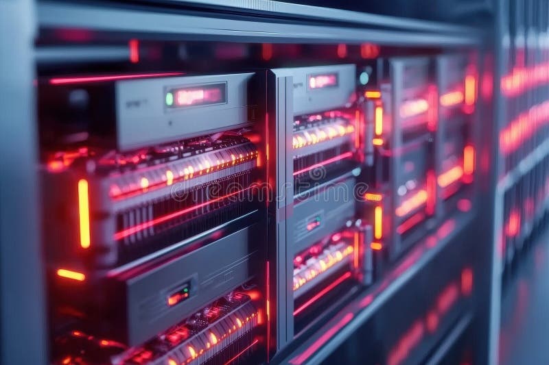 High Tech Server Room Data Center Network Technology it Infrastructure ...