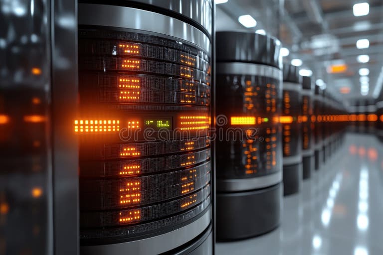 High-tech Server Room Filled with Illuminated Racks Showcasing Advanced ...