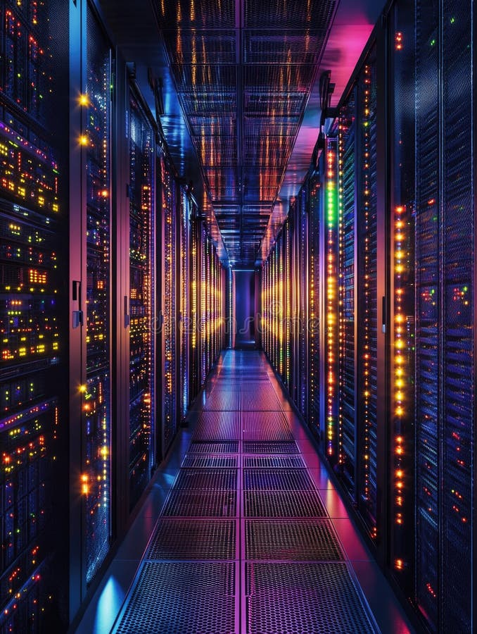 High-Tech Server Room stock photo. Image of management - 364503236