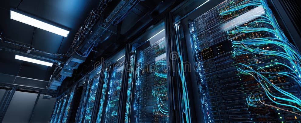 The High-tech Server Room with Intricate Wiring and Advanced Technology ...