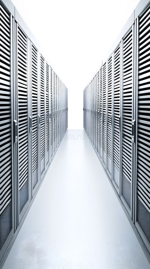 High-tech Server Room with Metallic Cabinets Stock Image - Image of ...