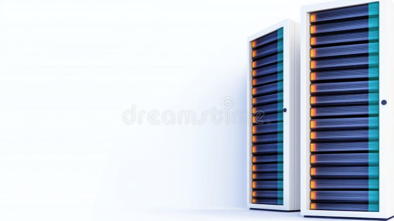 High Tech Server Setup with Sleek Design and Vibrant Lights, Showcasing ...