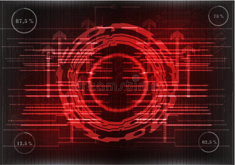 High Tech. Set of Lines on a Red and Purple Background Stock Vector ...