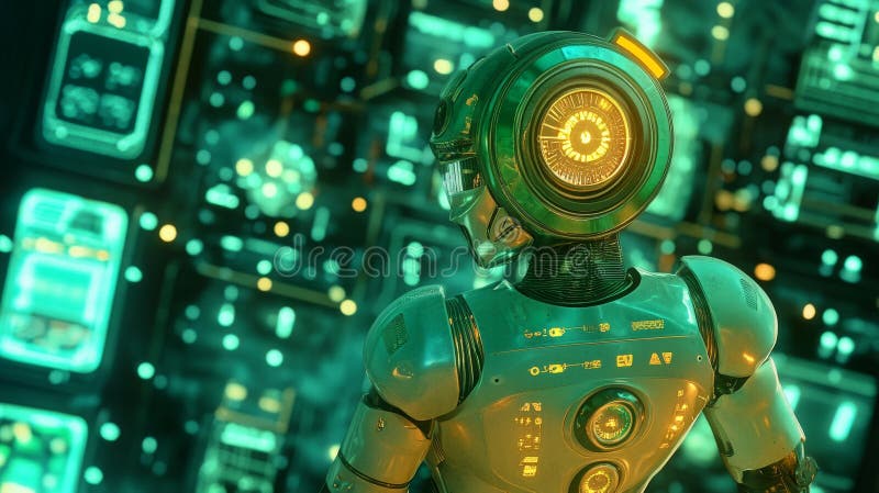 A High-tech Setting is Used To Display a Futuristic Robot S Metallic ...