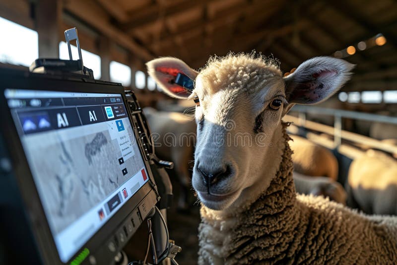 A High-tech Sheep Farm Managed by Artificial Intelligence. Control Dashboard with Phrase AI and ...