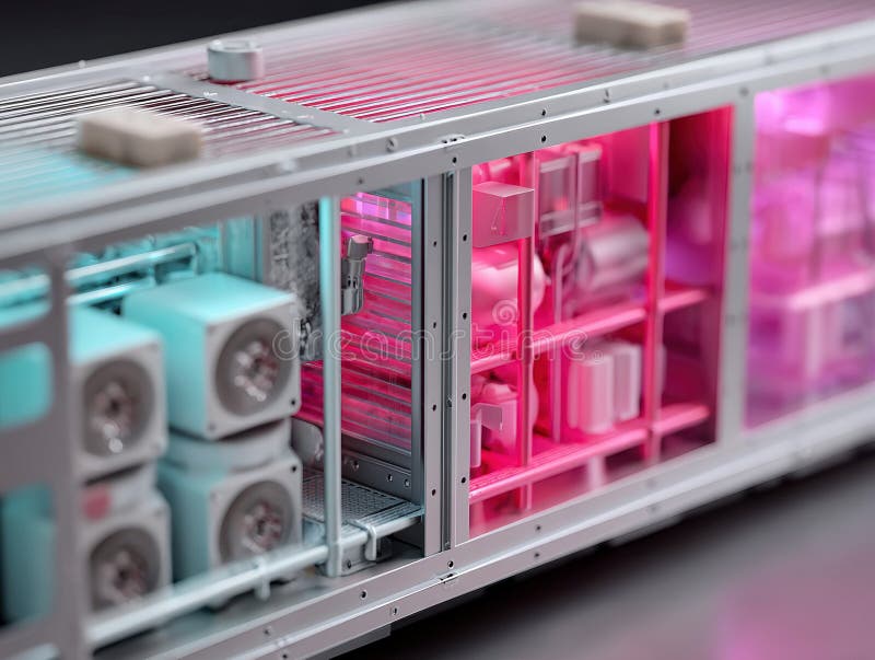 A High-tech, Sleekly Designed Machine or Device Under a Soft Pink Glow ...