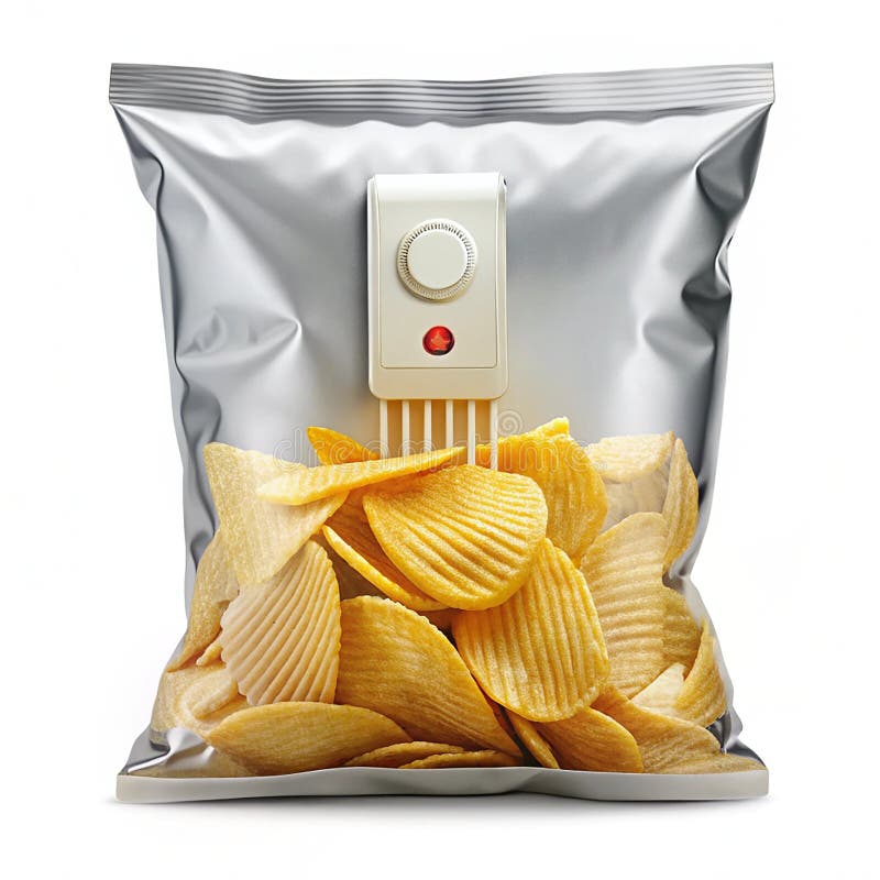 Smart Chip Bag with Temperature Sensitive Freshness Indicators Stock ...