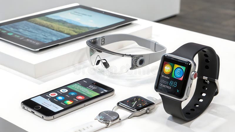 High-tech Smart Devices Like AR Glasses and Smartwatch Stock ...